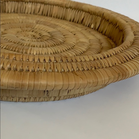 Accents | Large Round Wicker Rattan Bowl Tray Straw Decor | Poshmark